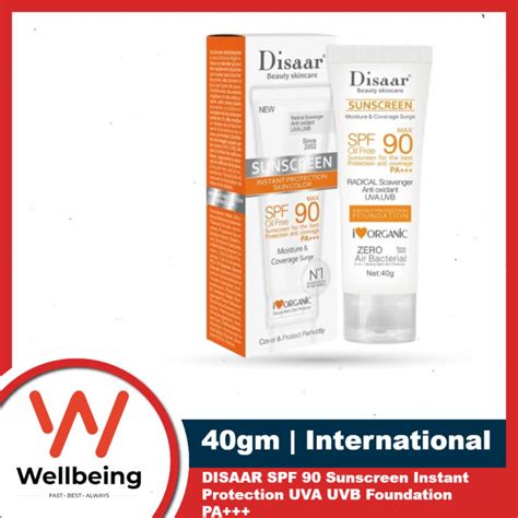Disaar SPF Oil Free Sunscreen Cream G Instant Protection UVA UVB Foundation PA Daraz