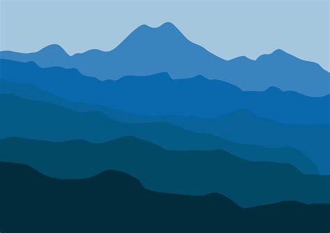 Landscape Mountains Illustration In Flat Design For Background