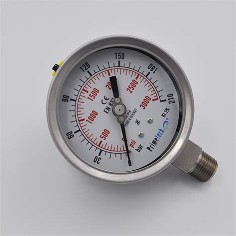 Manometro 100mm 0 210 Bar 3000 Psi Inox Total Inferior PRIMETECH