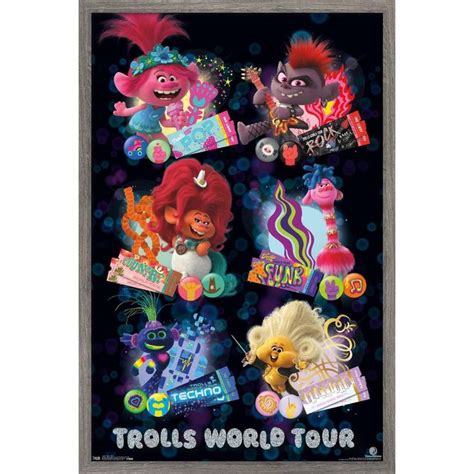 Trolls World Tour Poster With The Characters In Different Colors And