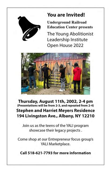 Young Abolitionist Leadership Institute Open House Underground