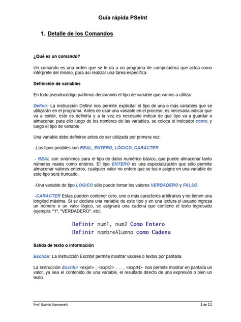Manual Pseint Pdf Variable Informática Ingeniería Informática