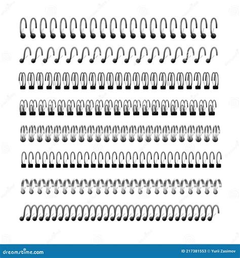 Realistic Vector Illustration Of Collection Of Stitch Spiral Binding