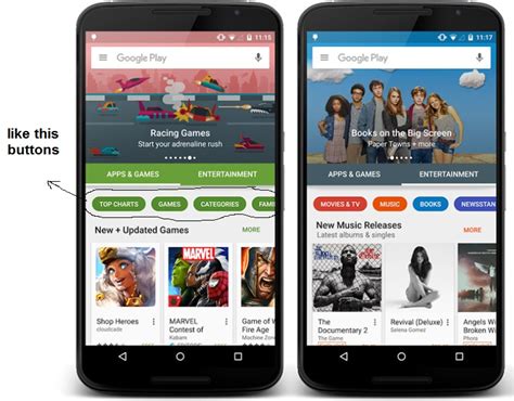 How To Create Horizontal Scroll Buttons Below Tabs Like Playstore