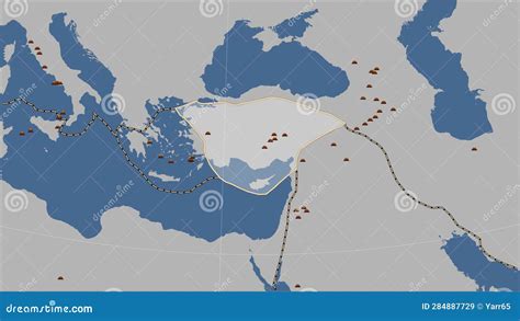 Volcanoes Around The Anatolian Plate Contour Map Stock Illustration Illustration Of Patterson