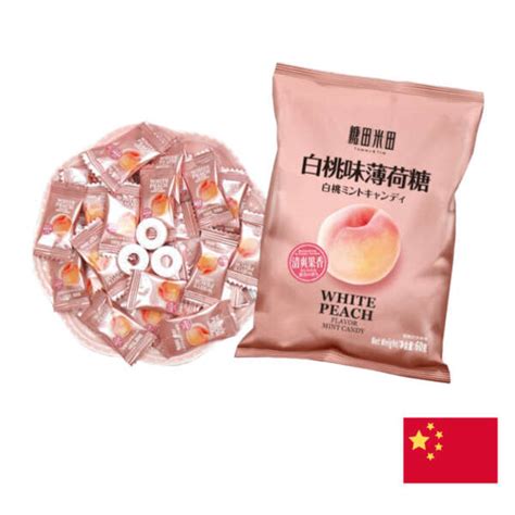 Tommy And Tim White Peach Flavor Mint Candy Snack 60g