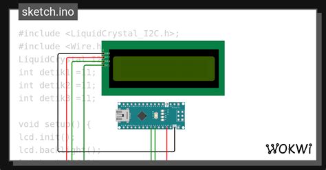 LCD KARAKTER Copy Wokwi ESP32 STM32 Arduino Simulator