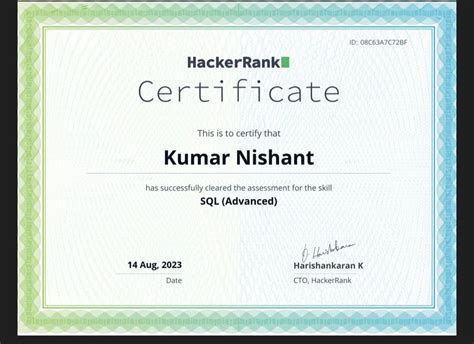 kumar nishant on linkedin sql advanced certificate