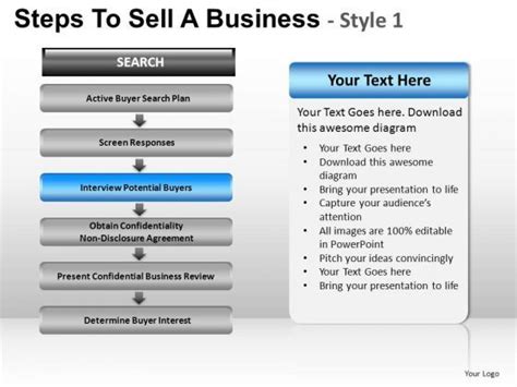 PowerPoint Slidelayout Diagram Steps To Sell Ppt Template