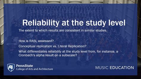 Reliability And Validity At The Study Level MUED