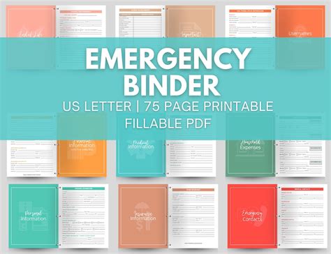 Emergency Binder Printable Editable Pdf Emergency Preparedness In