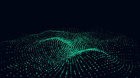 未来的な動く円波光る粒子が動くデジタル背景ビッグデータの視覚化ベクターイラストレーション つながりのベクターアート素材や画像を多数ご用意