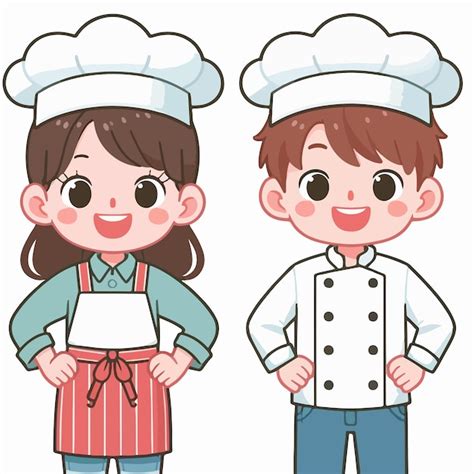 Premium Vector Vector Chef Couple Characters With A Simple Flat