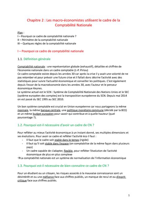 Chapitre 2 Macroéconomie S1 Chapitre 2 Les Macro économistes