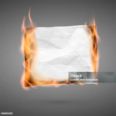 복사 공간 구겨진된 종이 레코딩 구겨진된 종이 빈 화재에 구겨진된 종이 텍스처 어두운 배경에서 분리 하는 벡터 일러스트 레이 션 가연성에 대한 스톡 벡터 아트 및 기타