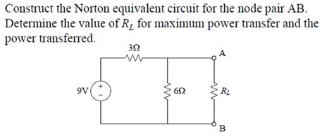 solved construct the norton equivalent circuit for the node