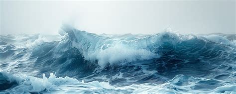 Cresting Ocean Wave In Shades Of Blue Stock Image Image Of Surge