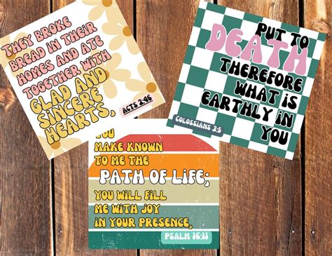 Retro Tween Girl Bible Verse Cards 6 Scripture Cards Set Of 12 Cards