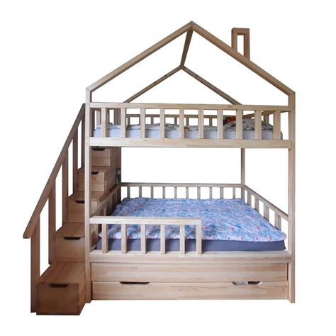Triple Bunk Bed With Stairs Nikola Side Entry