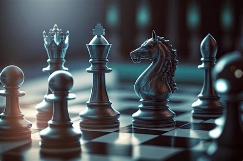 Premium Ai Image Close Up Chess Competition Game Board Business Chess