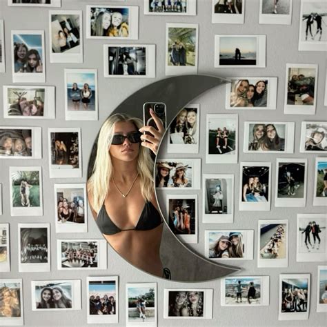 Boho Beach Room Wall Collage — Polaroid Wall Mirror Framed Pics On
