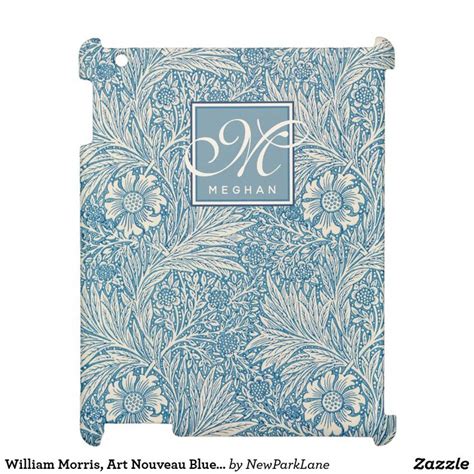William Morris Art Nouveau Blue Marigold Monogram Case For The Ipad Zazzle Art Nouveau