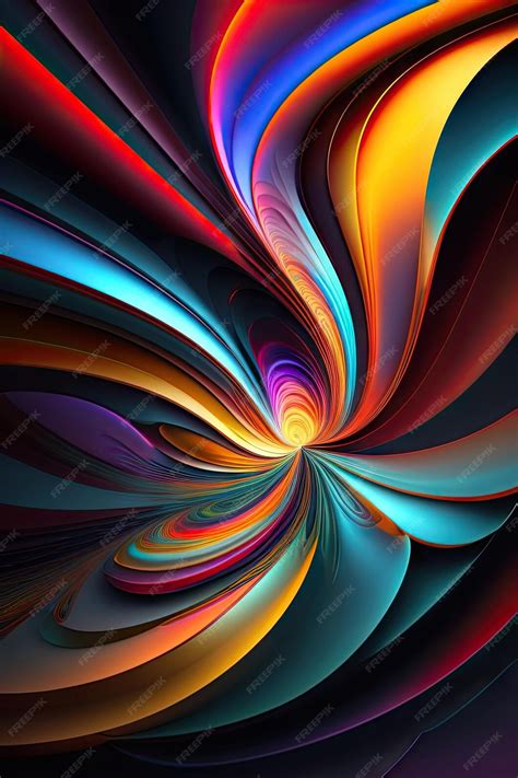 Abstract Colorful Fractals Background Fantasy Light Glowing Shapes