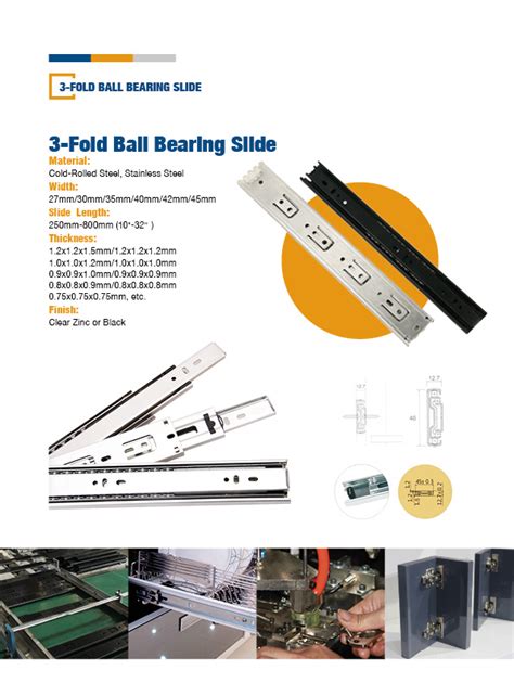 Furniture Drawer Rails Telescopic Channel Ball Bearing Full Extension Fold Drawer Slide Ball