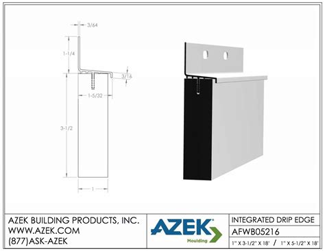 Azek Moulding Integrated Drip Edge Specifications Timbertown