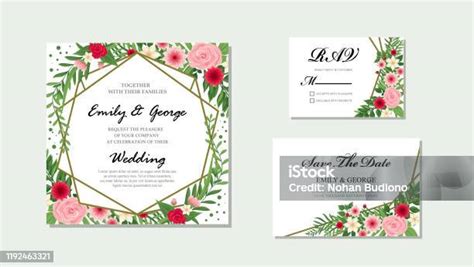 우아한 결혼식 초대 초대 Rsvp 꽃 왁스 꽃 유칼립투스 분기 잎 프레임 및 템플릿 세트 벡터와 날짜 카드 디자인을 저장 0명에 대한 스톡 벡터 아트 및 기타 이미지