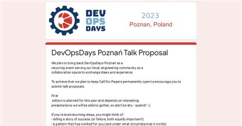 Łukasz Przybył On Linkedin Devopsdays Poznań Talk Proposal