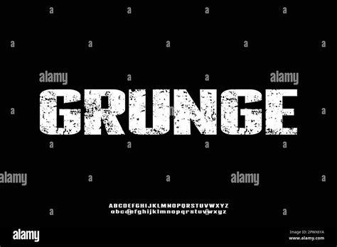 Strong Sans Serif Display Font Vector With Grunge Texture Stock Vector Image And Art Alamy