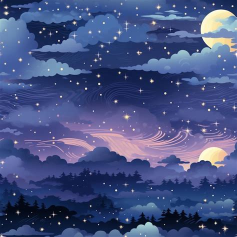 Premium Photo Starry Night Sky With Clouds And Stars And A Plane