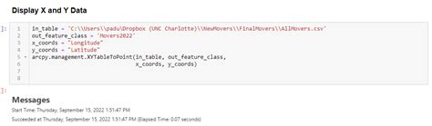 Xy Table To Point In Arcgis Pro 30 Esri Community