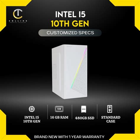 Customized PC Specs Intel I5 10th Gen Processor CPU Built In Intel Graphics 16GB RAM 480GB