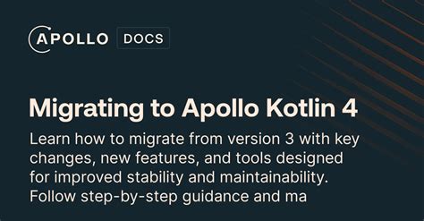 Migrating To Apollo Kotlin 4 Apollo GraphQL Docs