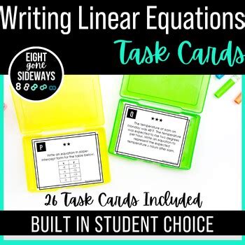 Differentiated Writing Linear Equations Task Cards Activity TPT