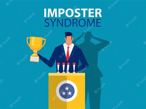 Premium Vector Imposter Syndromeman Standing For Her Present Profile