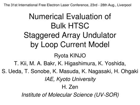 Ppt Numerical Evaluation Of Bulk Htsc Staggered Array Undulator By