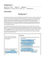 Problem Set 7 Principles Of Finance Pdf Problem Set 7 Due May 8 At 11 59pm Points 100