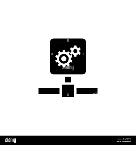 Network System Settings Flat Vector Icon Illustration Simple Black