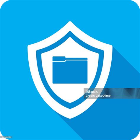 Shield Folder Icon Silhouette Stock Illustration Download Image Now Archives Article