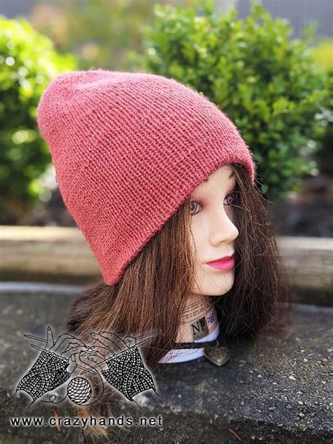 Double Layer Reversible Knit Hat Free Pattern · Crazy Hands Knitted