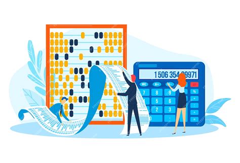 Premium Vector Abacus Calculator For Business Vector Illustration People Character Make