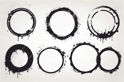 Premium Photo Collection Of Circular Grunge Frames