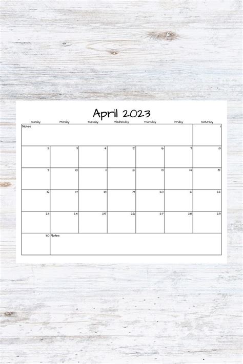April Calendar April 2023 Printable Calendar Simple Etsy Artofit