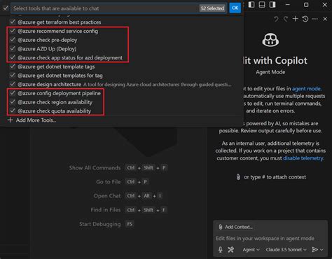 クイック スタート Github Copilot For Azure のエージェント モードでアプリケーションを Azure にデプロイ