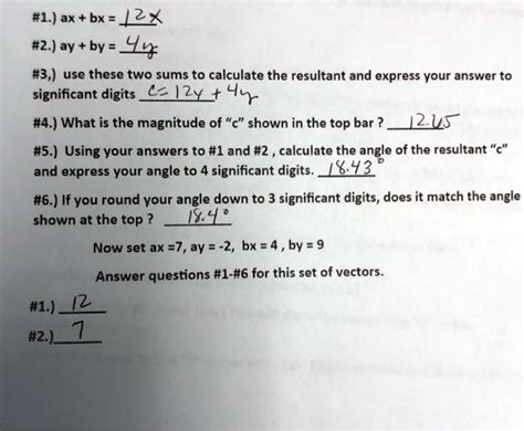 1 Ax Bx L2x 2 Ay By Y 3 Use These Two Sums To Calculate The Resultant