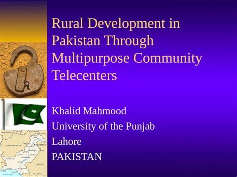 Ppt Rural Development In Pakistan Through Multipurpose Community