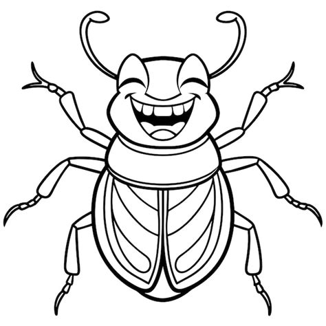 Ambrosia Beetle Bug Laughs Icon Vector Illustration Premium AI